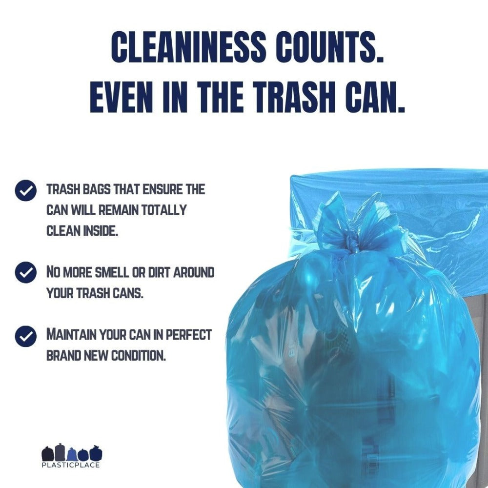 65 Gal. Blue Recycling Bags, 1.5 Mil, 50"x48" | R65155BLU ...