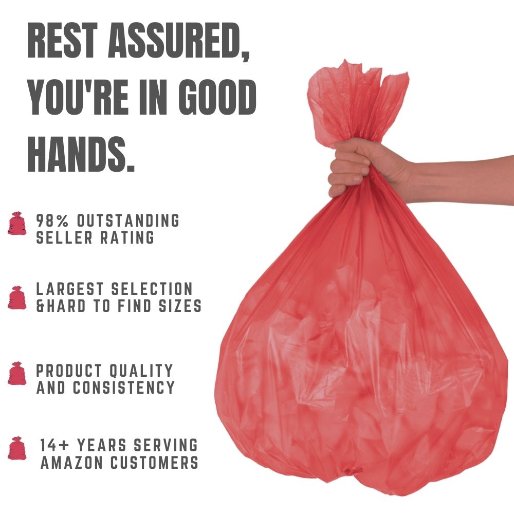 Red Trash Bags and Red Garbage Bags | W33R15 | Plasticplace ...