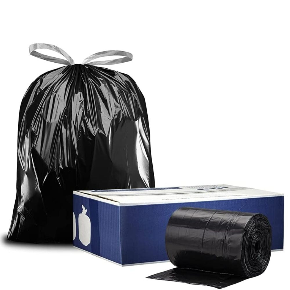 32-33 Gallon Drawstring Trash Bags | D33121BK | Plasticplace ...