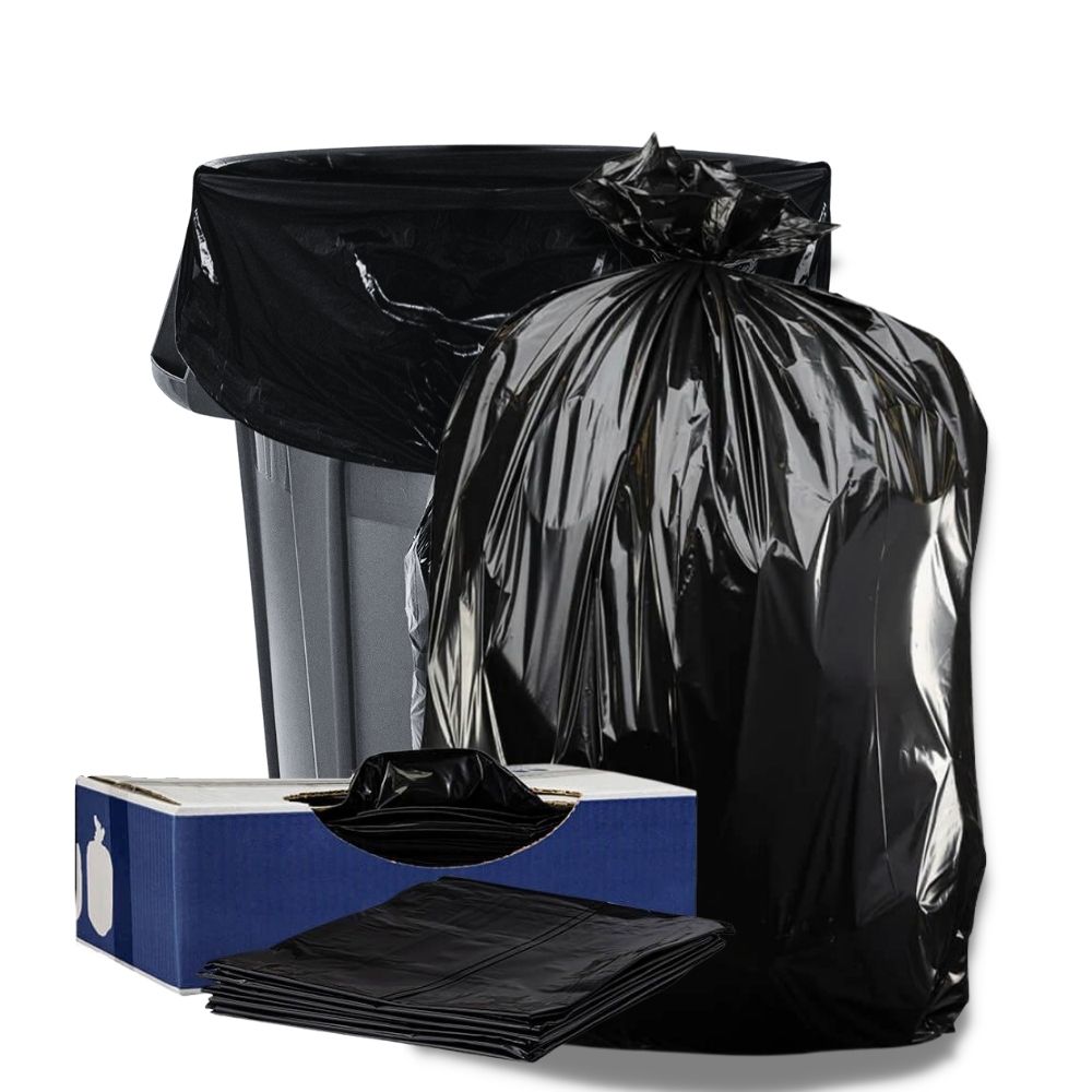4 mil 55 gallon Contractor Bags Black 38"x58" | C55403BK | Plasticplace ...