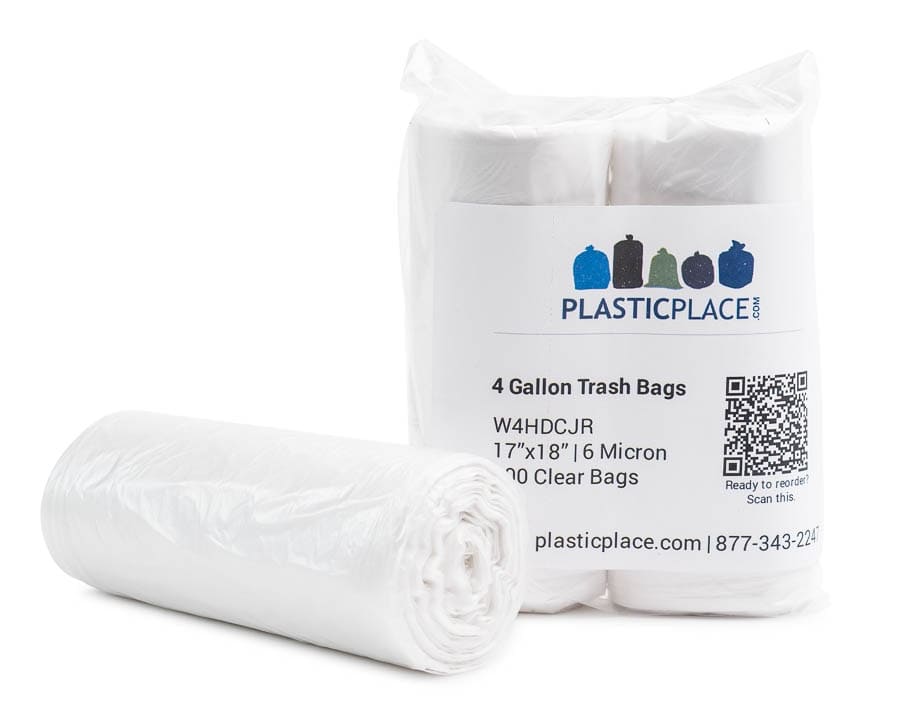 Sample of 4 Gallon High Density Bags, Junior Pack – Plasticplace Trash ...